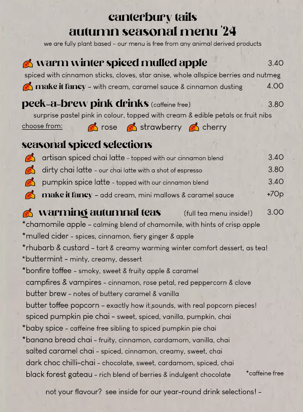 Menu – Canterbury Tails Cat Cafe